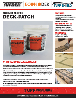 Tufdek™ Waterproof Decking Brochures & Product Profile Pages